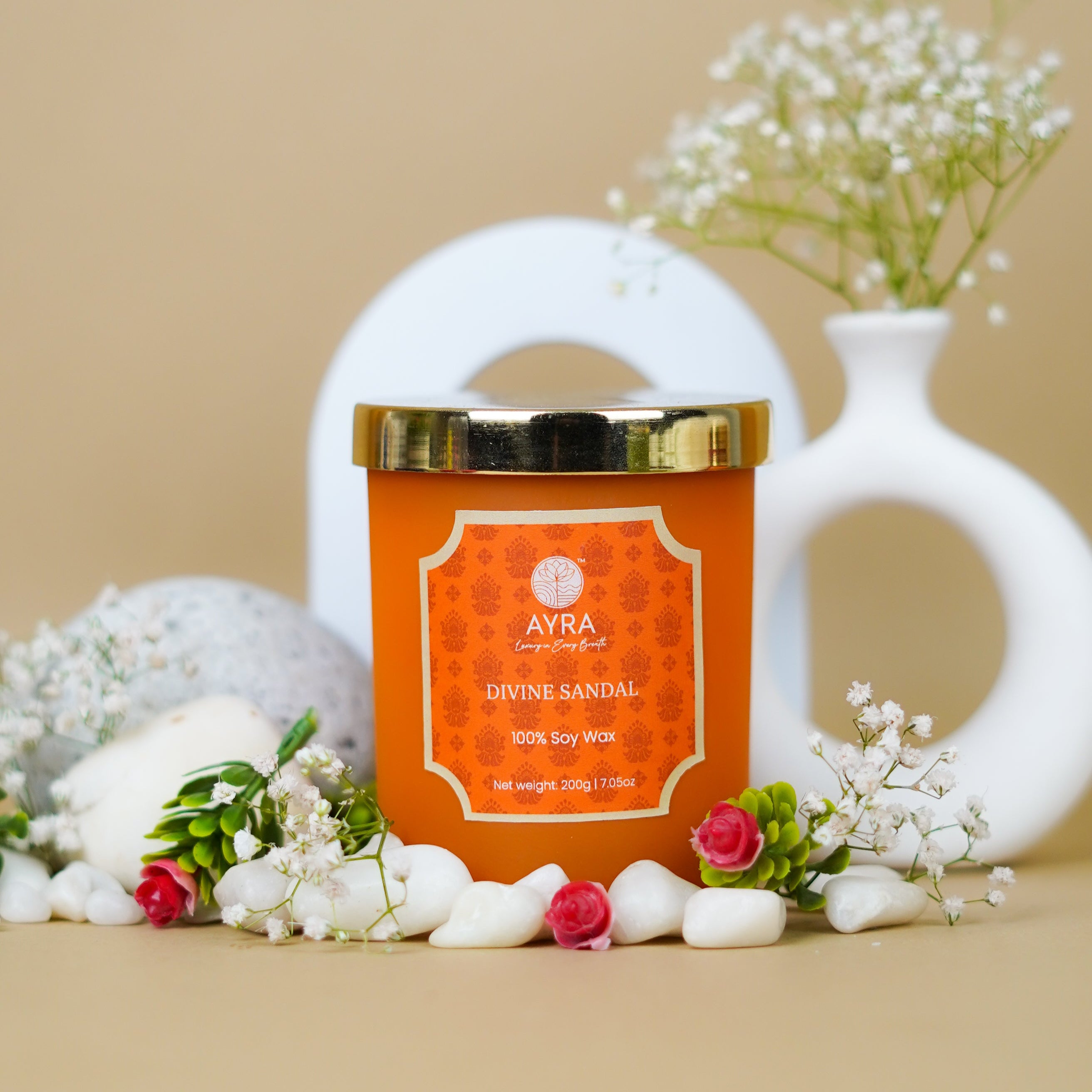 Divine Sandal Candle | Big Glass